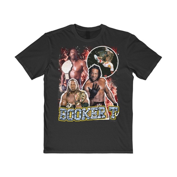 Gildan | Shirts | Vintage Inspired Black 9s Booker T Wrestling Tee ...